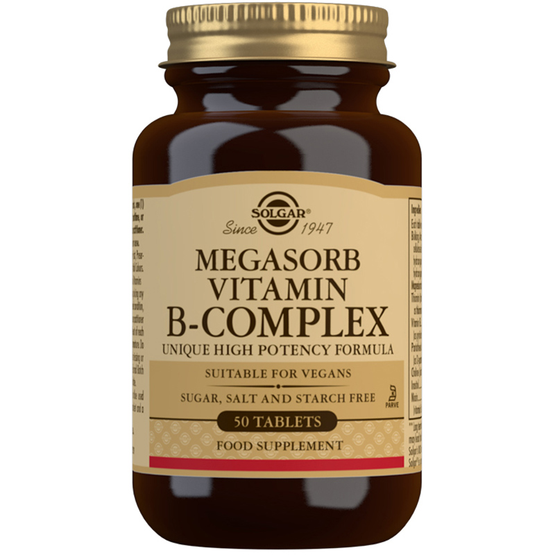 SOLGAR VITAMIN B Complex Megasorb High Potency Formula Tablets Vegan ... SOLGAR VITAMIN B Complex Megasorb High Potency Formula Tablets Vegan ...